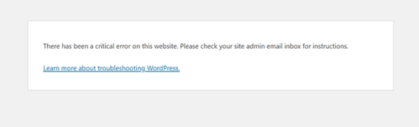 How to Fix a Critical Error in the WordPress Admin Panel - WebTotem